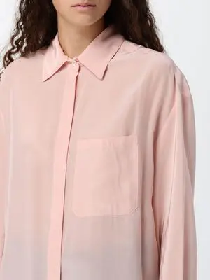 TELA Silk-blend Shirt With Dropped Shoulders And A Concealed Placket - Pink