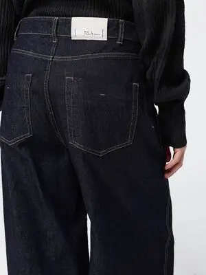 TELA High-waisted Wide-leg Cotton Denim Jeans With America Pockets