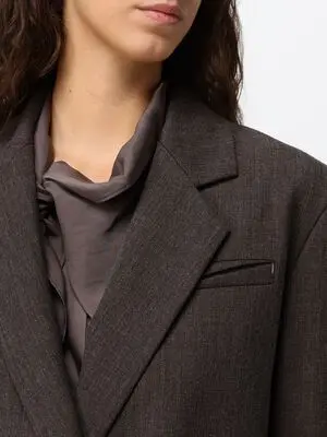 ELEH Short Double-breasted Relaxed Fit Blazer With Peak Lapels