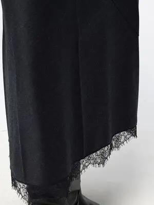 TELA High-waisted Wool Blend Midi Skirt With Lace Inserts