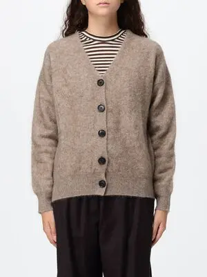 TELA Cashmere And Wool-blend Cardigan With A V-neck And Dropped Shoulders - Beige