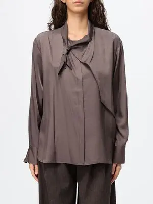 ELEH Elegant Pussy-bow Neck Blouse With Long Sleeves And Concealed Buttoning