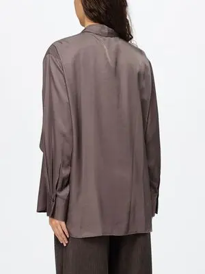 ELEH Elegant Pussy-bow Neck Blouse With Long Sleeves And Concealed Buttoning