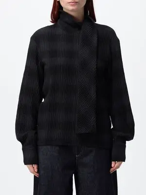 TELA Check Wool-blend Blouse With Pussy-bow Neck And Dropped Shoulders