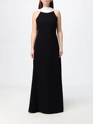 ELEH Crêpe Halterneck Long Evening Gown - Black