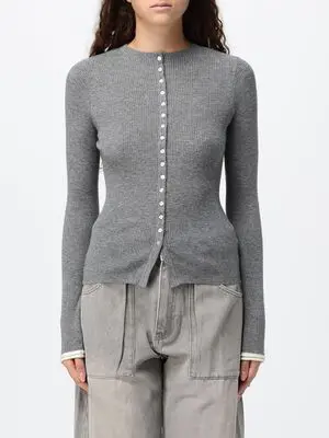 ELEH Slim Fit Crew Neck Cardigan In Ribbed Wool Blend With Buttons