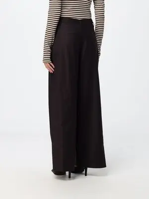 TELA High-waisted Wide-leg Wool Blend Trousers With Drawstring