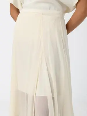 ELEH High-waisted Asymmetric Midi Skirt In Viscose Blend