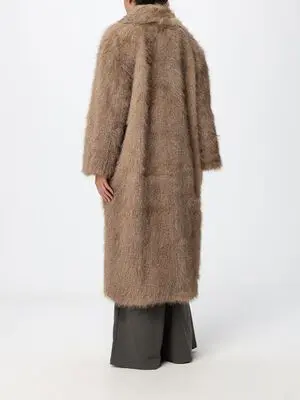 ELEH Long Oversize Faux Fur Coat With Slit Pockets