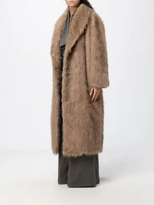 ELEH Long Oversize Faux Fur Coat With Slit Pockets