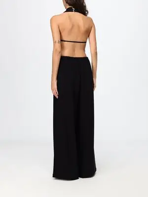 ELEH Elegant Sleeveless Halter Neck Evening Jumpsuit In Jersey - Black