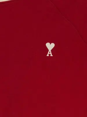 AMI Paris Cotton Crewneck Jumper With Dropped Shoulders And Embroide Logo