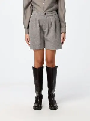 ELEH Gray Wool Blend Shorts With Darts And Belt Loops - Grey