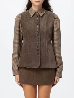 ELEH Single-breasted Slim Fit Tailored Velvet Waistcoat - Brown