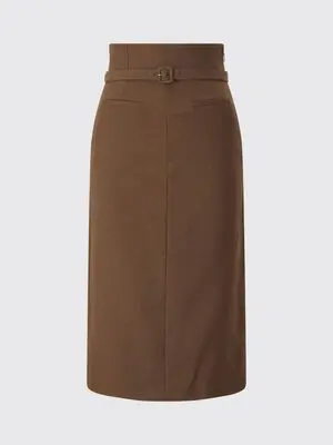 AMI Paris High-waisted Midi Pencil Skirt In Wool Blend With Belt