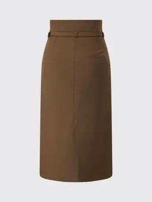 AMI Paris High-waisted Midi Pencil Skirt In Wool Blend With Belt