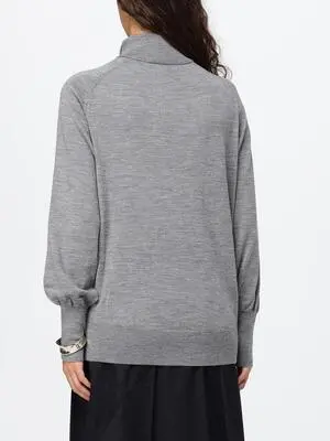 Liu Jo Cashmere Turtleneck With Metal Ring And Dropped Shoulders - Grey