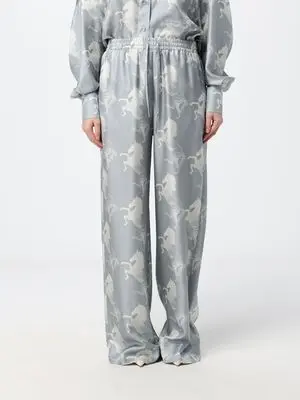Stella McCartney Graphic Print High-waisted Wide-leg Silk Trousers - Dust