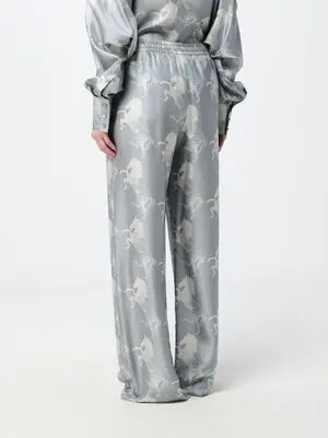 Stella McCartney Graphic Print High-waisted Wide-leg Silk Trousers - Dust