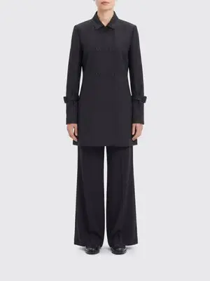 COURREGES Knee-length Double-breasted Wool Coat With Cuff Straps