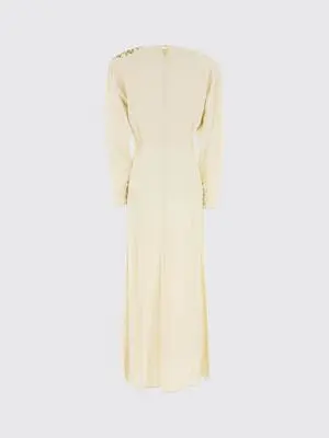 Isabel Marant Étoile Samsha Long Embroidered Crêpe Dress With V-neck