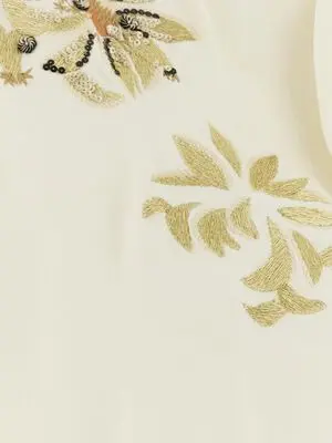 Isabel Marant Étoile Samsha Long Embroidered Crêpe Dress With V-neck
