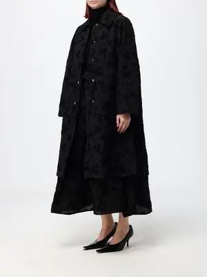 Ter Et Bantine Single-breasted Long Coat With Floral Details