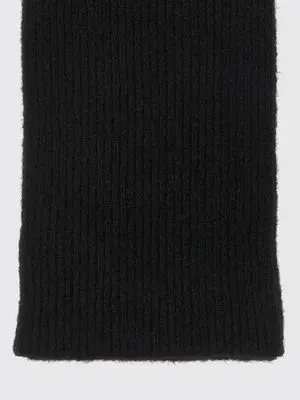Dries Van Noten Ribbed Alpaca And Wool-blend Scarf With Applied Logo