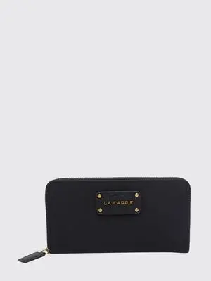 LA CARRIE Continental Zip-around Wallet In Faux Leather - Black
