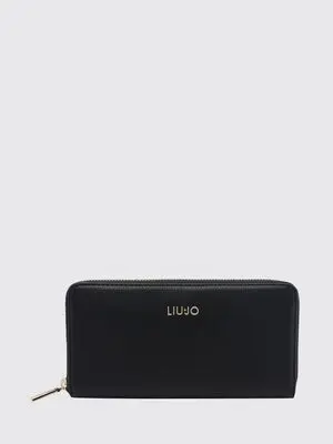 Liu Jo Continental Zip-around Wallet In Grained Faux Leather - Black