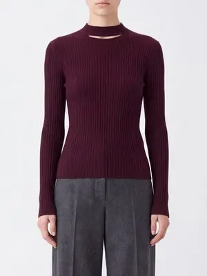 JIL SANDER Slim Fit Wool And Silk Jumper With Mock Neck And Cut-out