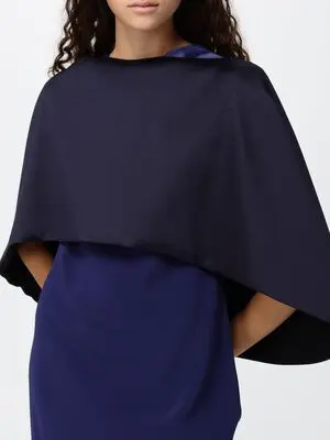 Alberta Ferretti Cropped Silk-blend Cape With Crew Neck