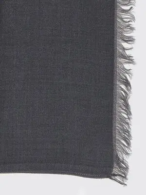 Brunello Cucinelli Cashmere And Silk Scarf With Fringed Edges