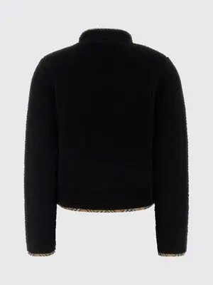 Burberry Ekd Logo Contrast-trim Fleece Short Jacket - Black