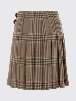 Burberry Vintage Check Wool Wrap-style Mini Skirt