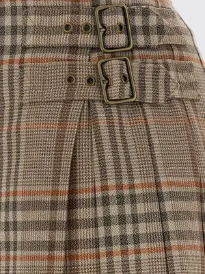 Burberry Vintage Check Wool Wrap-style Mini Skirt