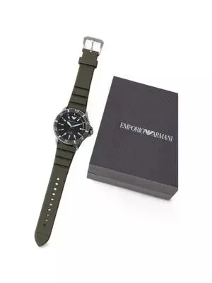 Emporio Armani World Explorer Solar-powered Three-hand Green Silicone Watch