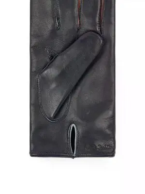 Paul Smith Blue-leather Concertina Gloves