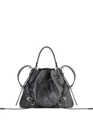 Givenchy Small Voyou Bucket Bag In Myxine Leather - Grey