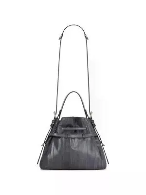 Givenchy Small Voyou Bucket Bag In Myxine Leather - Grey