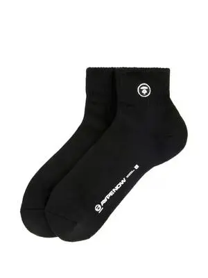 AAPE BY *A BATHING APE Aapenow Moonface-patch Socks - Neutrals