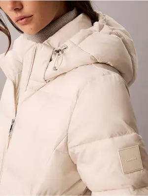 Calvin Klein Slim Stretch Puffer Jacket - Chalk
