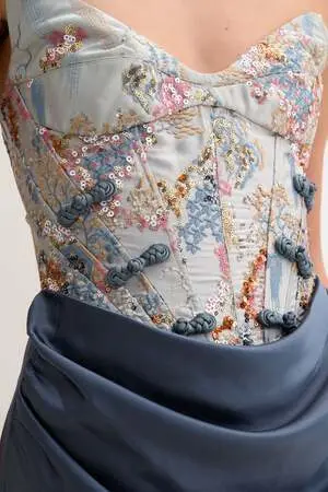 SAU LEE Sandrine Embellished Gown
