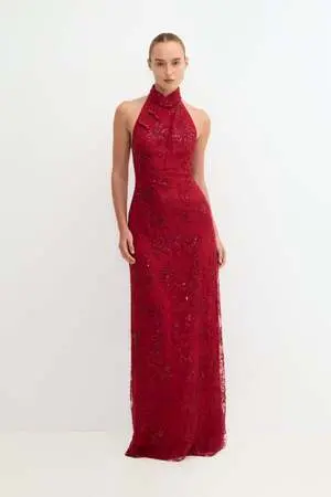 SAU LEE Grace Embellished Maxi Dress