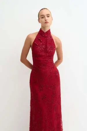 SAU LEE Grace Embellished Maxi Dress