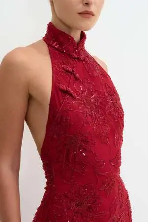 SAU LEE Grace Embellished Maxi Dress