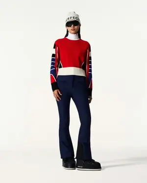 Perfect Moment Merino Wool Racer Sweater