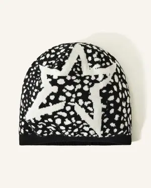 Perfect Moment Wool Jacquard Beanie - Snow-leopard
