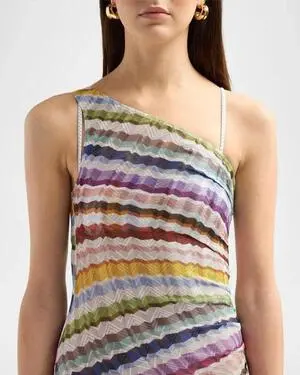 Missoni Tie-dye Stripe One-shoulder Mini Dress