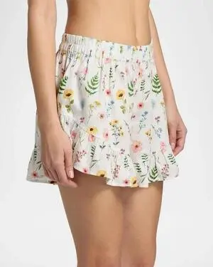 PAPINELLE Elodie Wildfloral Cotton Cami &amp; Boxer Pajamas - White